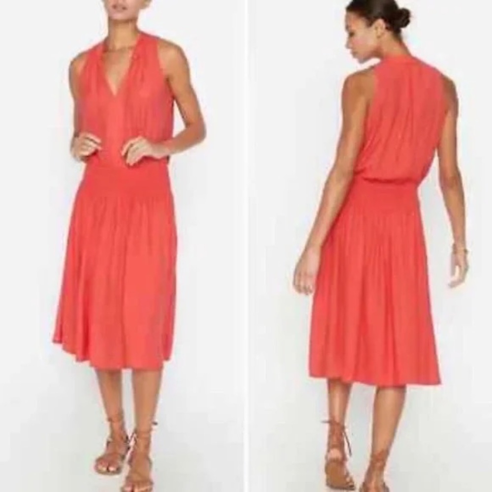 Brochu Walker Francine Crinkle Gauze Midi Dress Vermi… - Gem